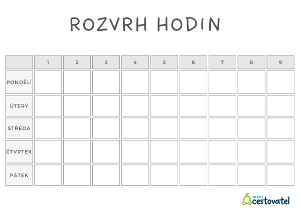 Školní rozvrh ke stažení a tisku | mini CESTOVATEL